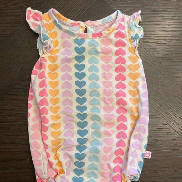 Ruffle Butts | One Pieces | Rufflebutts Girls Rainbow Hearts Flutter Bodysuit 2 Bubble Shorts ...